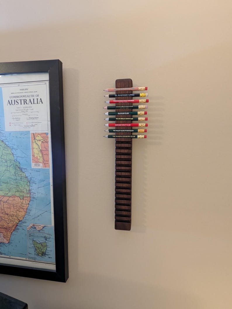 Walnut Golf Pencil Wall Display - 24 Pencils - Etsy