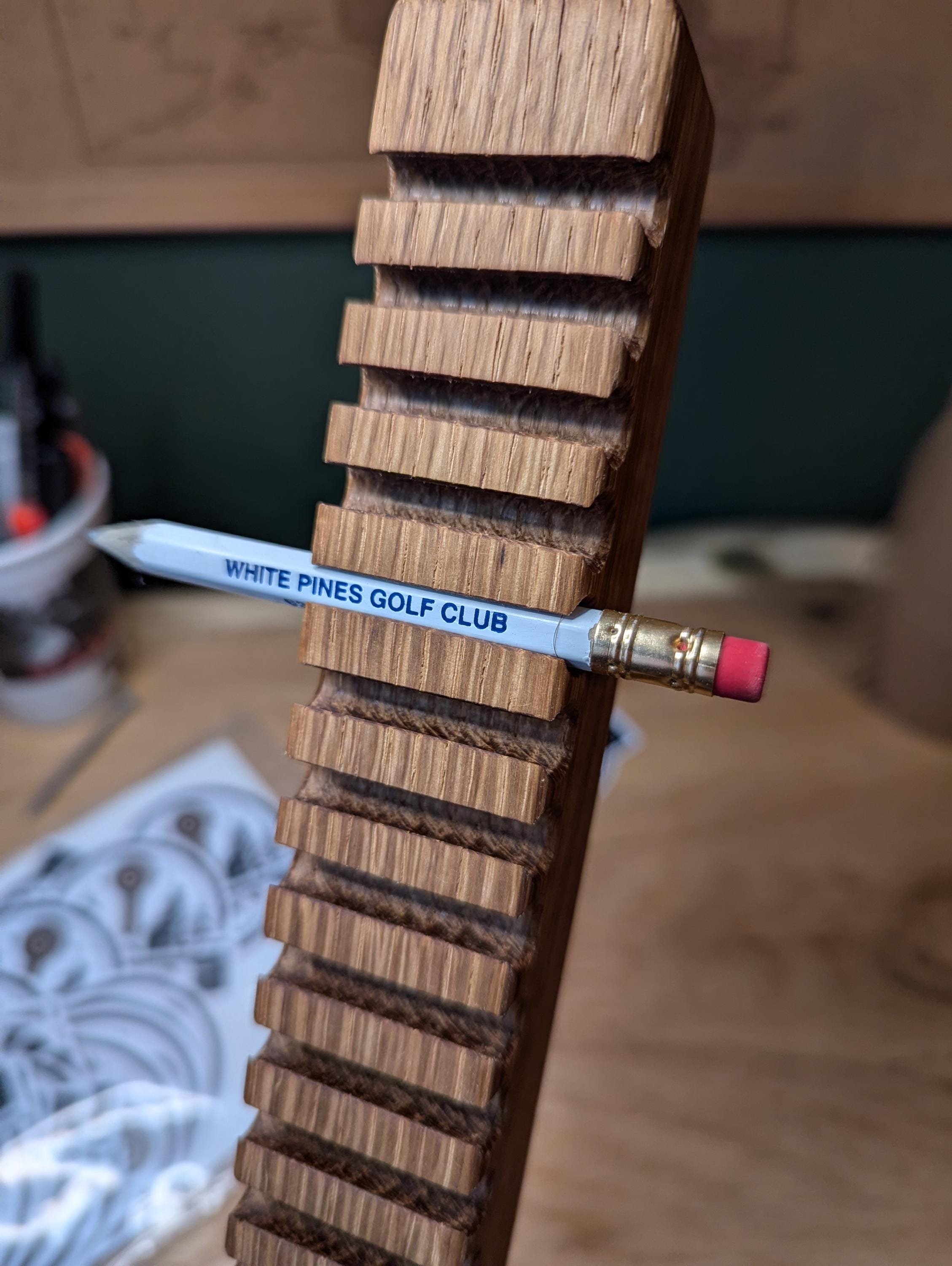 Oak Golf Pencil Wall Display - 24 Pencils - Etsy
