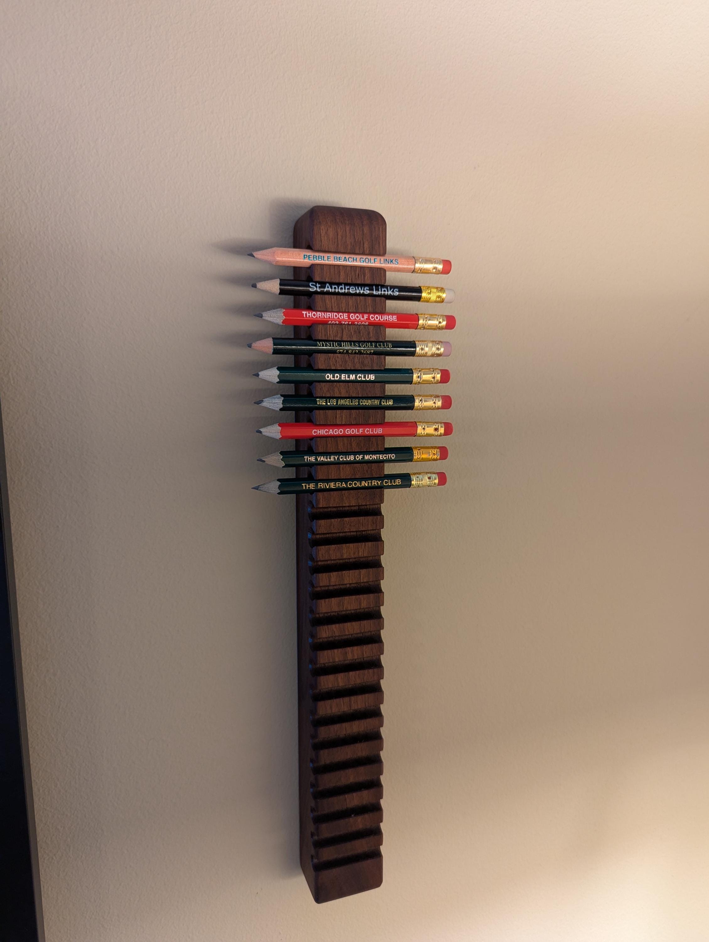 Walnut Golf Pencil Wall Display - 24 Pencils - Etsy