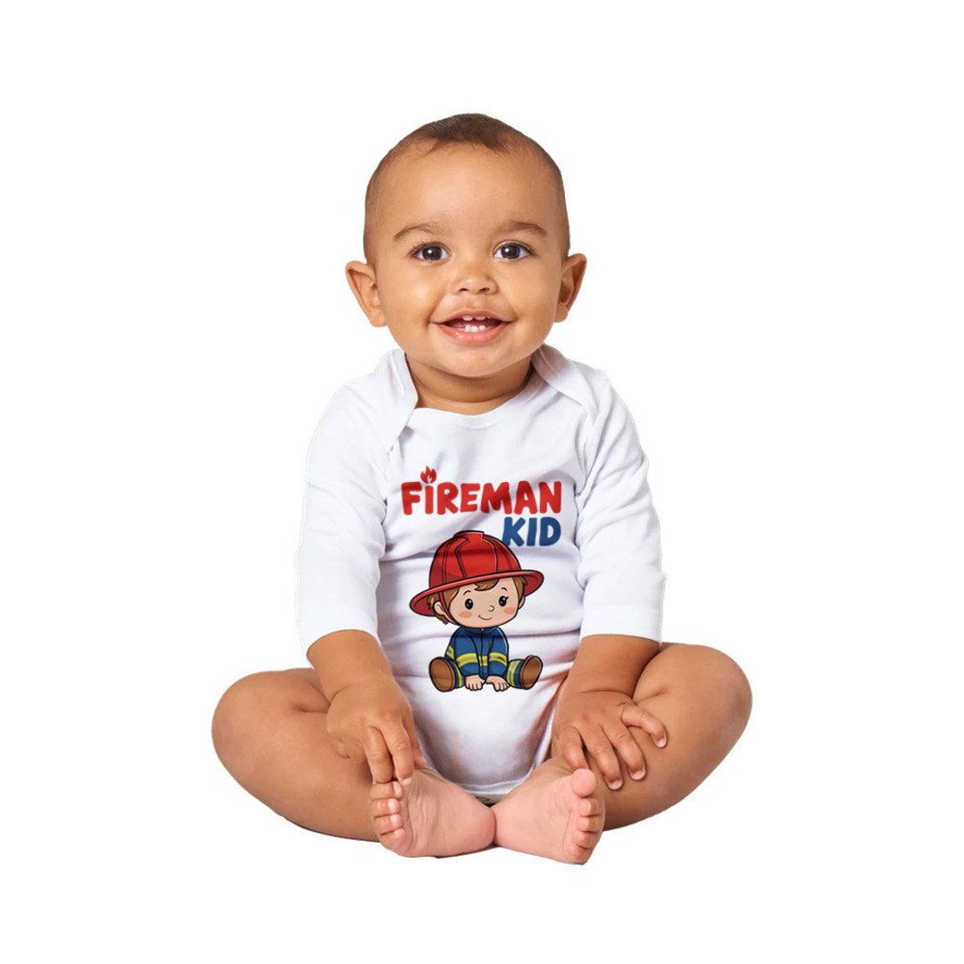 Cute Fireman Kid Design Cute Fire Department Motif for Little Heroes - Etsy