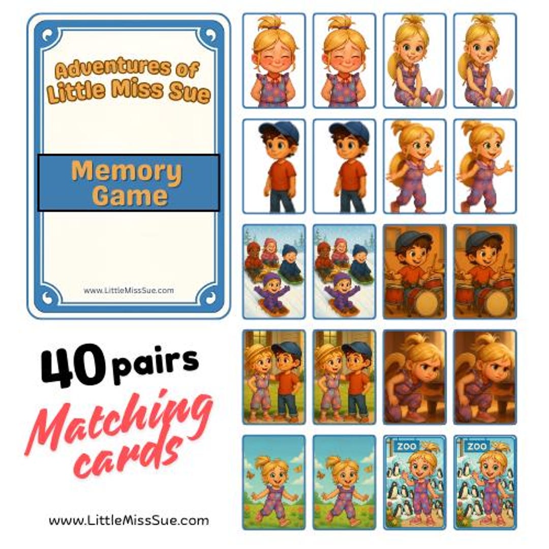 Little Miss Sue Matching Game - Etsy