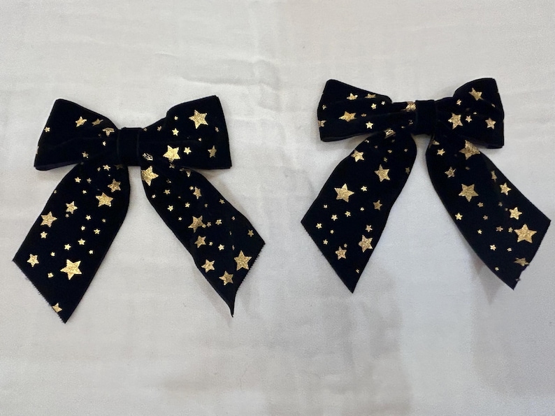 Gold Star Velvet Bows - Etsy