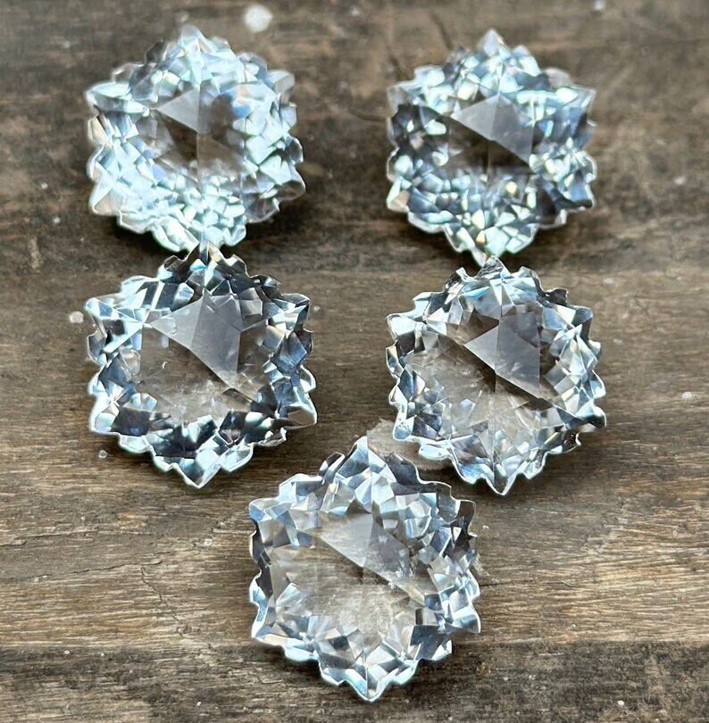Natural Crystal white Quartz Snowflake Cut Loose Gemstone Making for ...