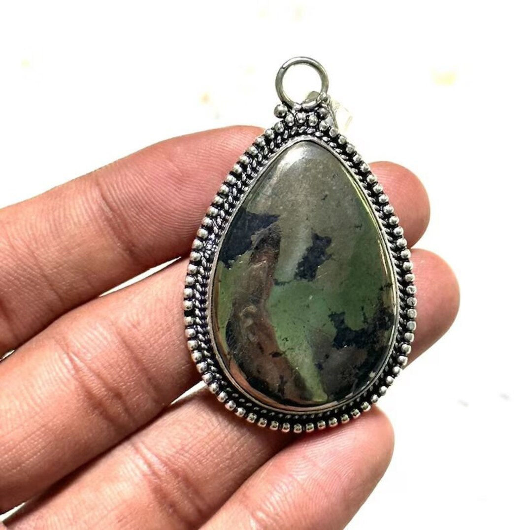 Golden Apache Pyrite Pendant Brass Sterling Silver Pendant Golden ...