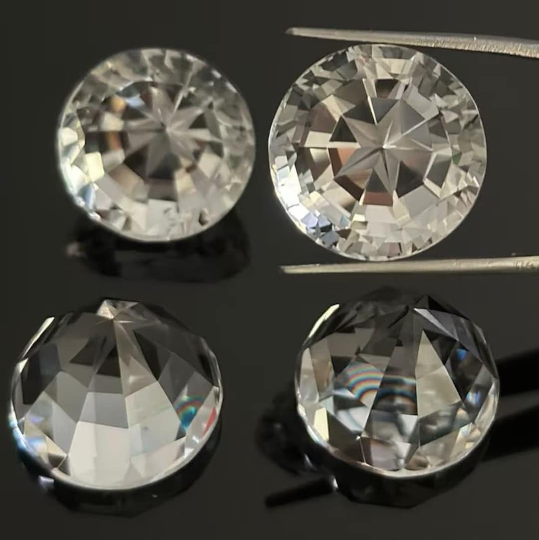 Crystal Clear Quartz Round Shape Star Cut Crystal Clear Quartz Loose ...