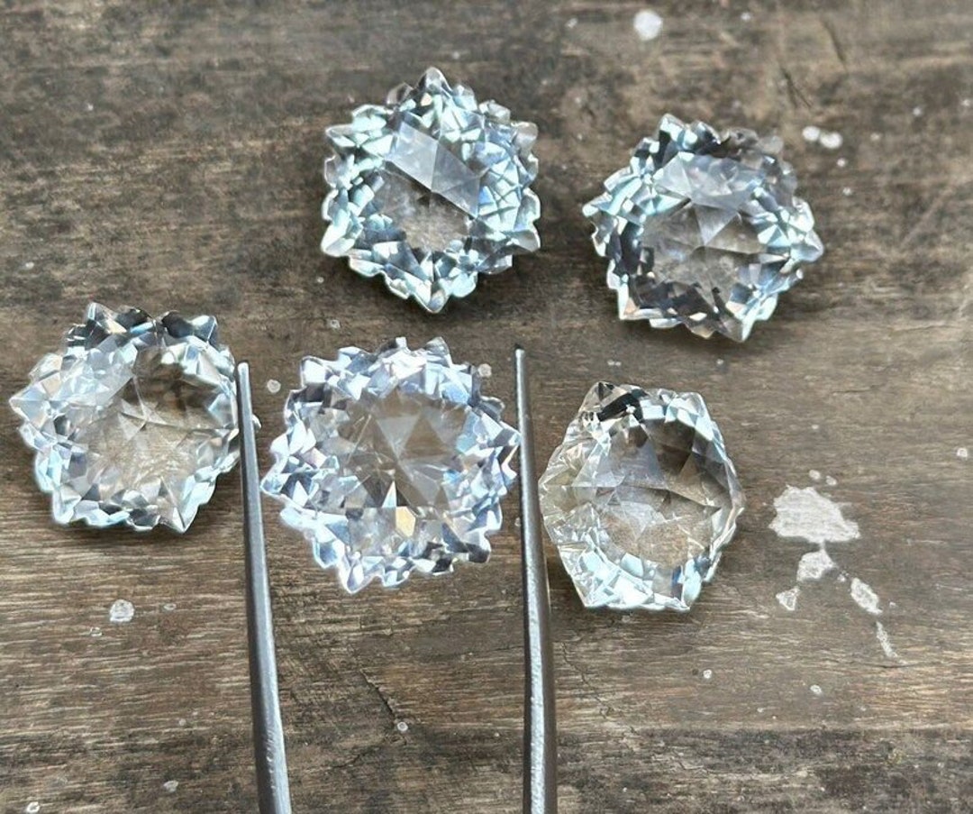 Natural Crystal white Quartz Snowflake Cut Loose Gemstone Making for ...