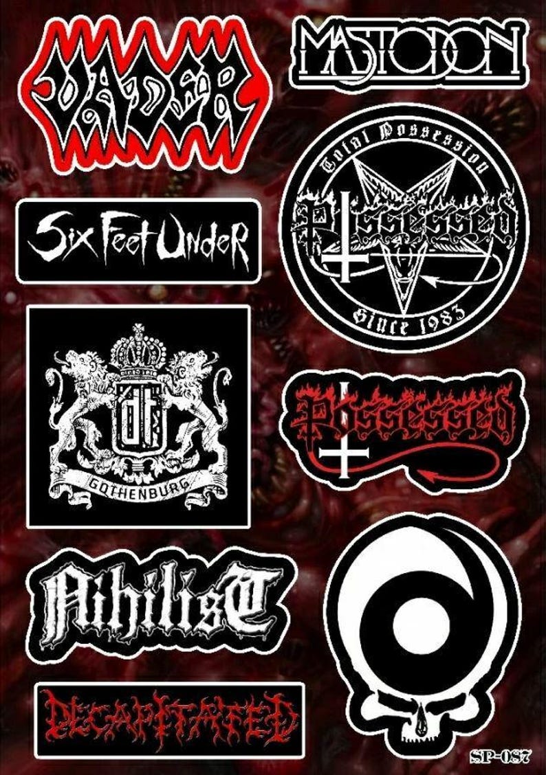 Death Metal Sticker Pack - Vader, Six Feet Under, Nihilist, Mastodon ...