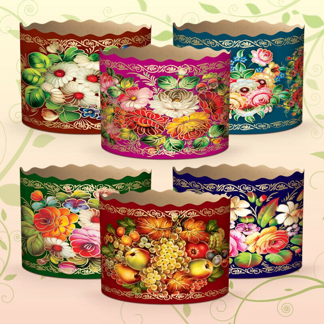 Set of 6 Easter Parchment Baking Paper Molds - Paska Panettone Cake ...