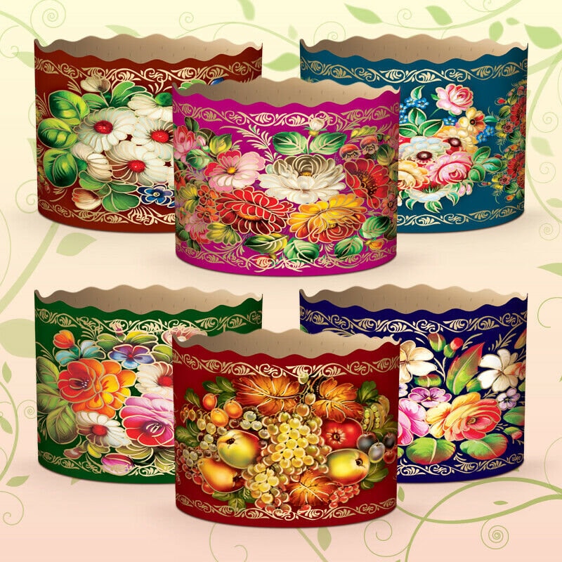 Set of 6 Easter Parchment Baking Paper Molds Paska Panettone Cake ...