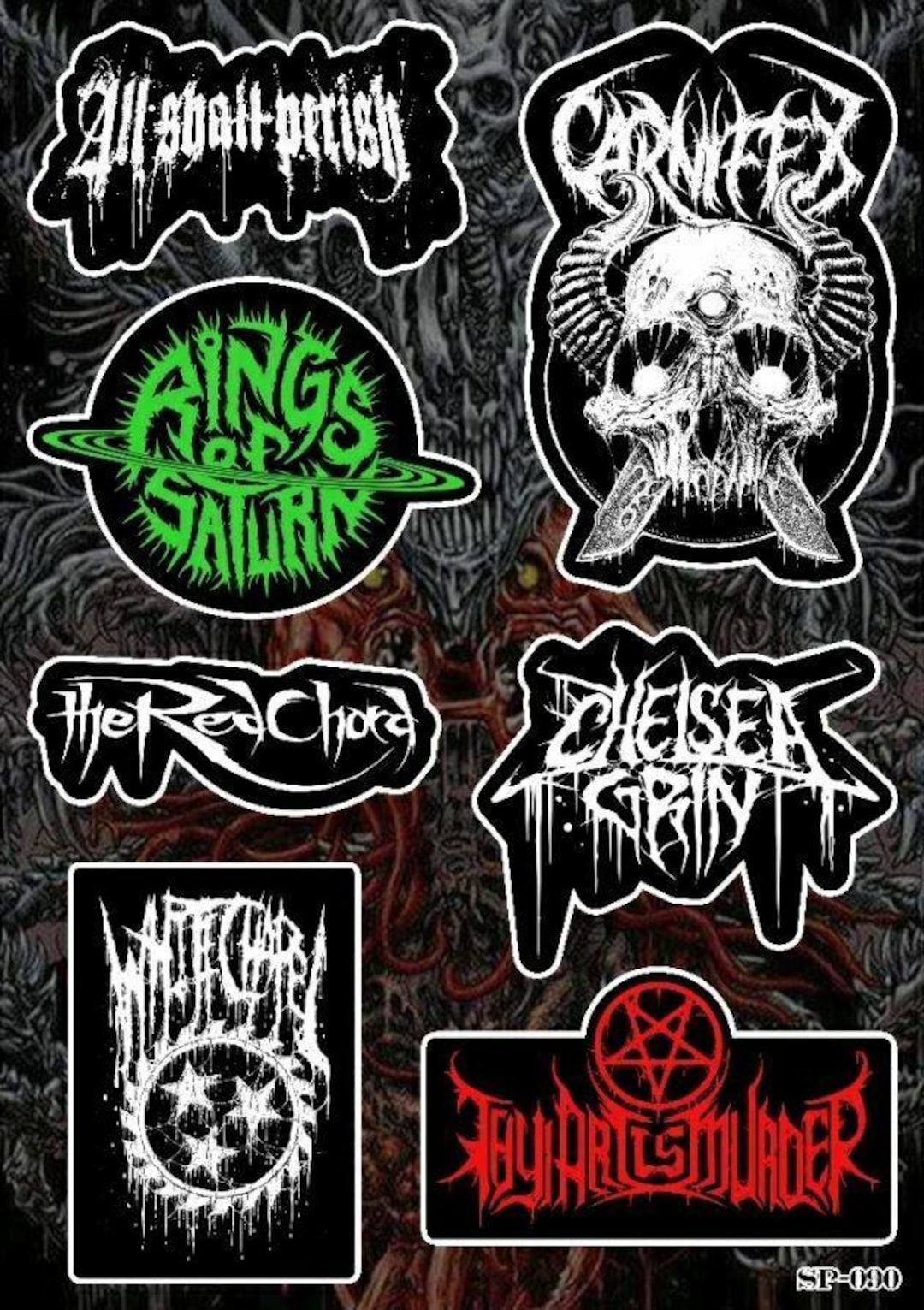 Deathcore Sticker Pack - Carnifex Chelsea Grin Rings of Saturn Thy Art ...