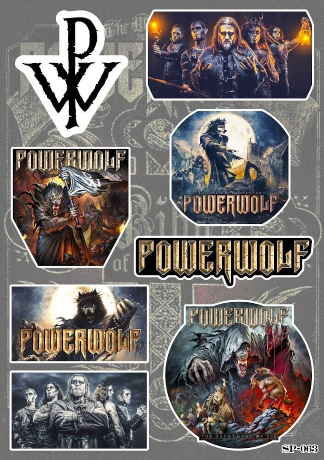 Powerwolf Sticker Pack - Warewolf German Power Heavy Metal Music Band Logo - Etsy
