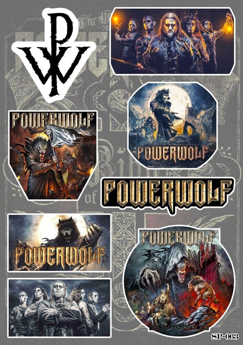 Powerwolf Sticker Pack - Warewolf German Power Heavy Metal Music Band ...