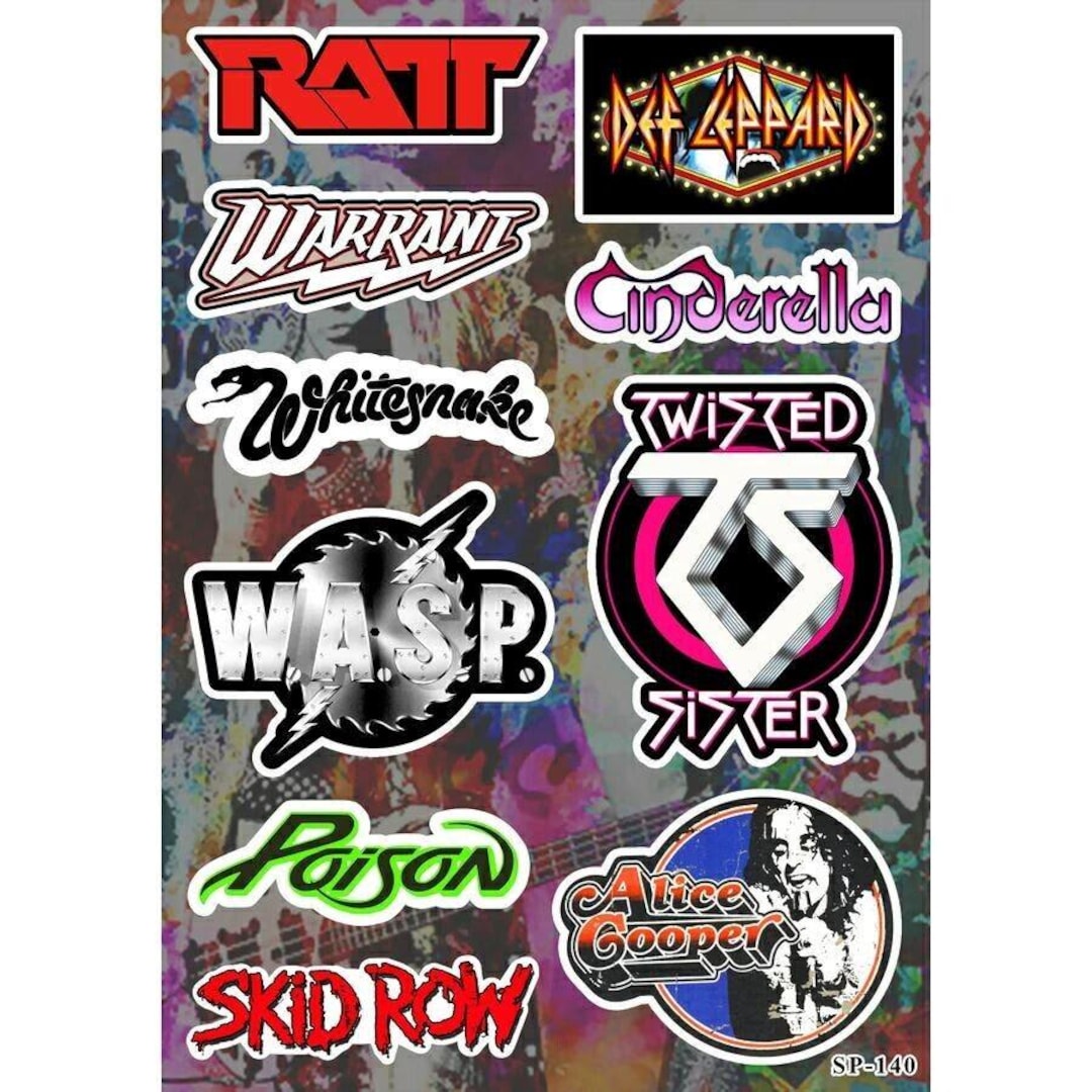 Heavy Metal Sticker Pack - Ratt Whitesnake Def Leppard WASP Alice ...