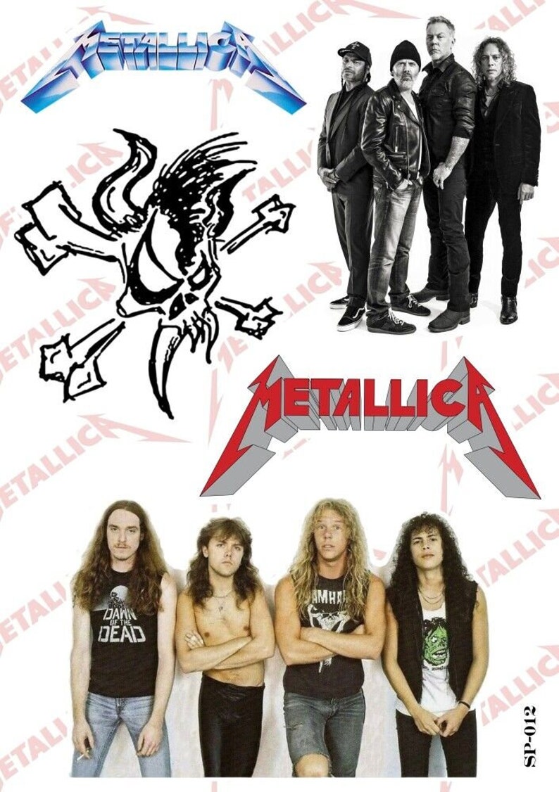 Metallica Sticker Pack Skull American Heavy Thrash Metal Hard Rock Band ...