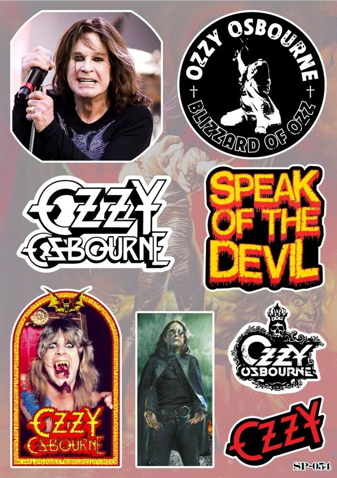 Ozzy Osbourne Sticker Pack - Blizzard of Ozz Speak of the Devil Metal ...
