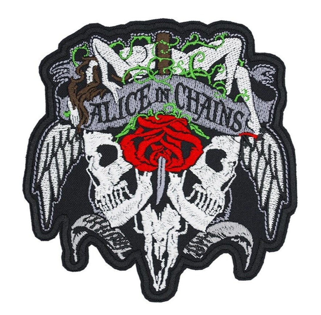 Alice in Chains Patch - Skull American Grunge Alternative Heavy Metal ...