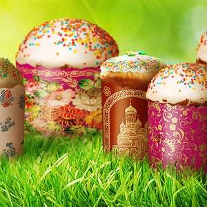 Set of 6 Easter Parchment Baking Paper Molds - Paska Panettone Cake ...