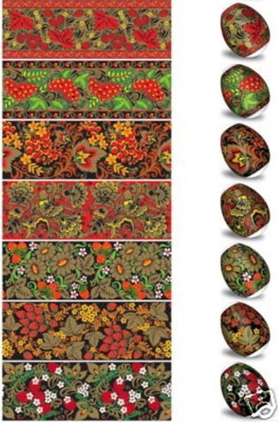 Heat Shrink Wrap Easter Egg Wraps Sleeve Decoration Sticker Khokhloma ...