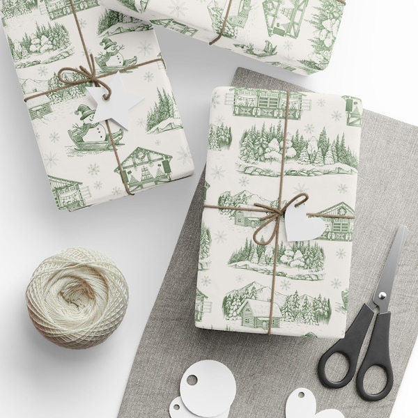 Green and White Wrapping Paper - Etsy
