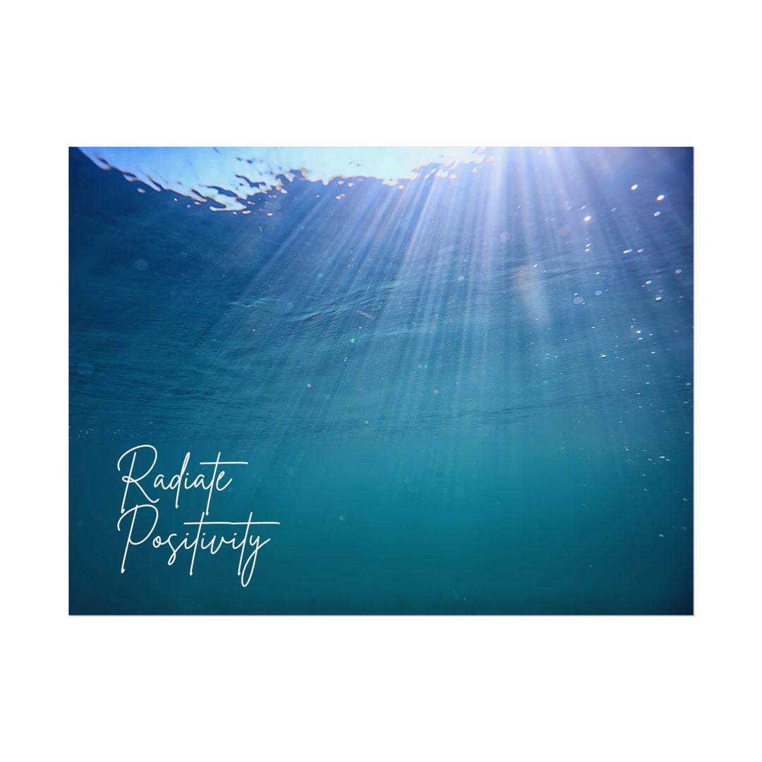 Underwater Landscape Poster With Positive Affirmation radiate ...