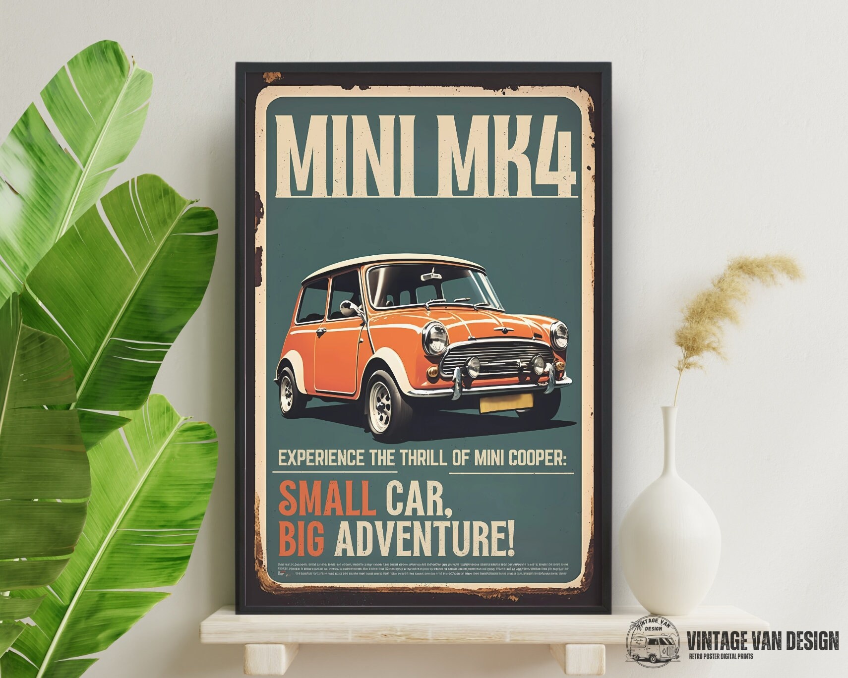 Mini Cooper Vintage Advertisement Poster Retro Travel British - Etsy