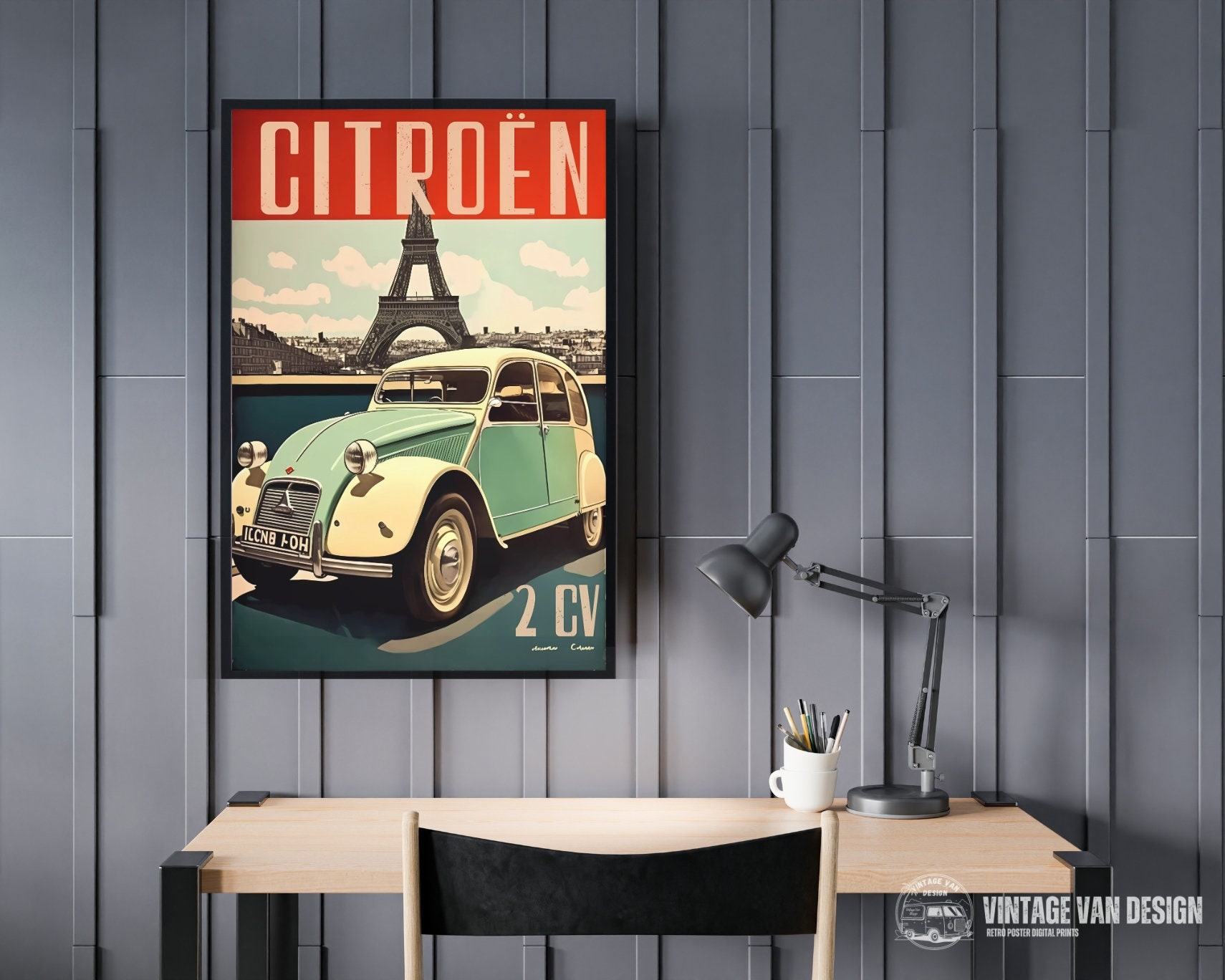Citroen 2CV Vintage Advertisement France Poster Retro Travel Paris ...