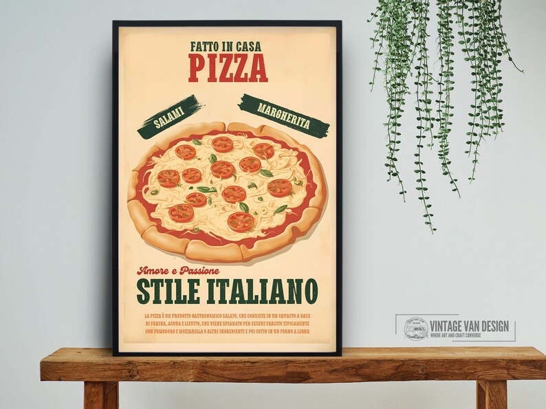 Italy Travel Poster Set: Vintage Vespa, Fiat 500, Pizza (digital ...