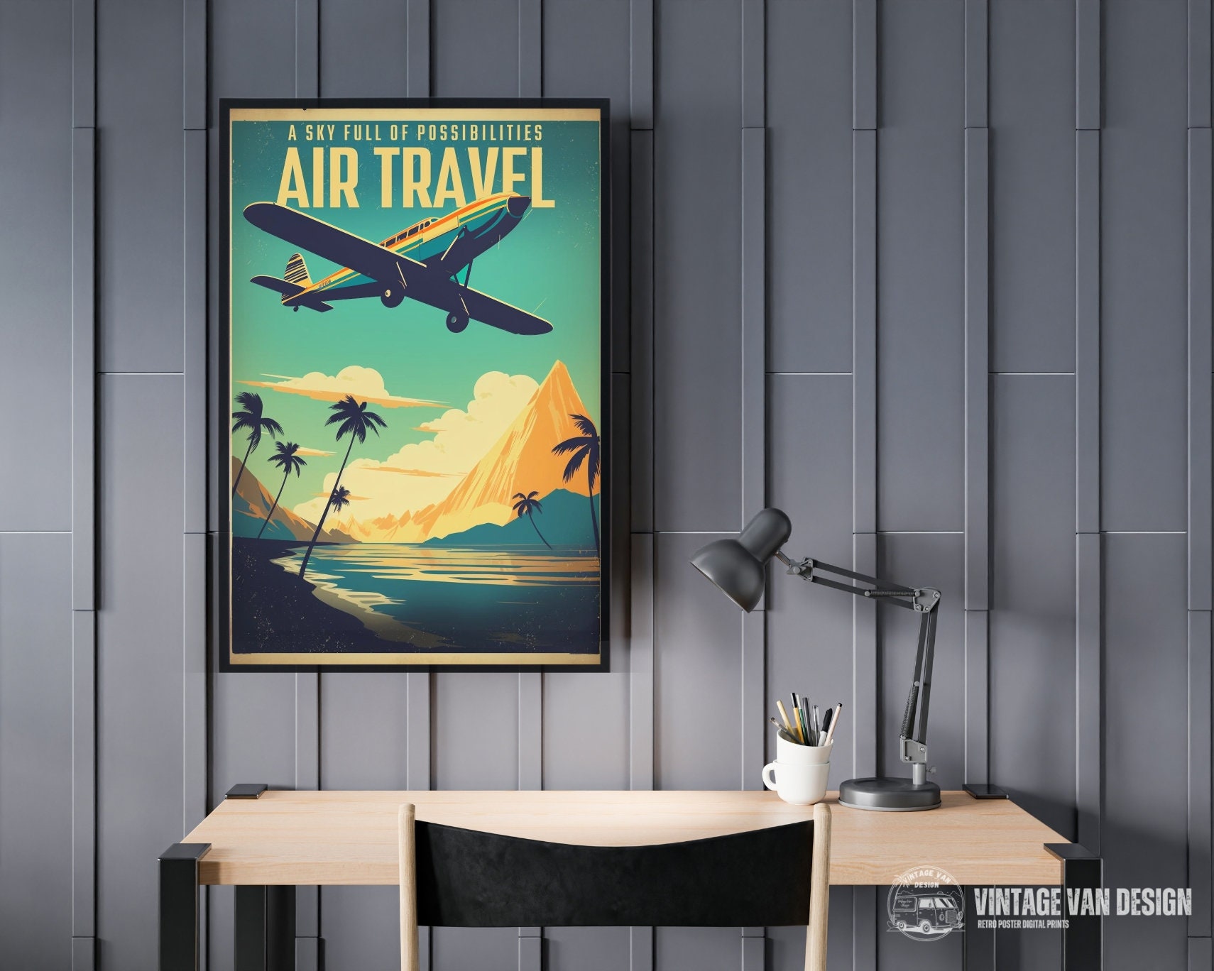 Retro Aviation Travel Poster: Vintage Plane Print (digital Download) - Etsy