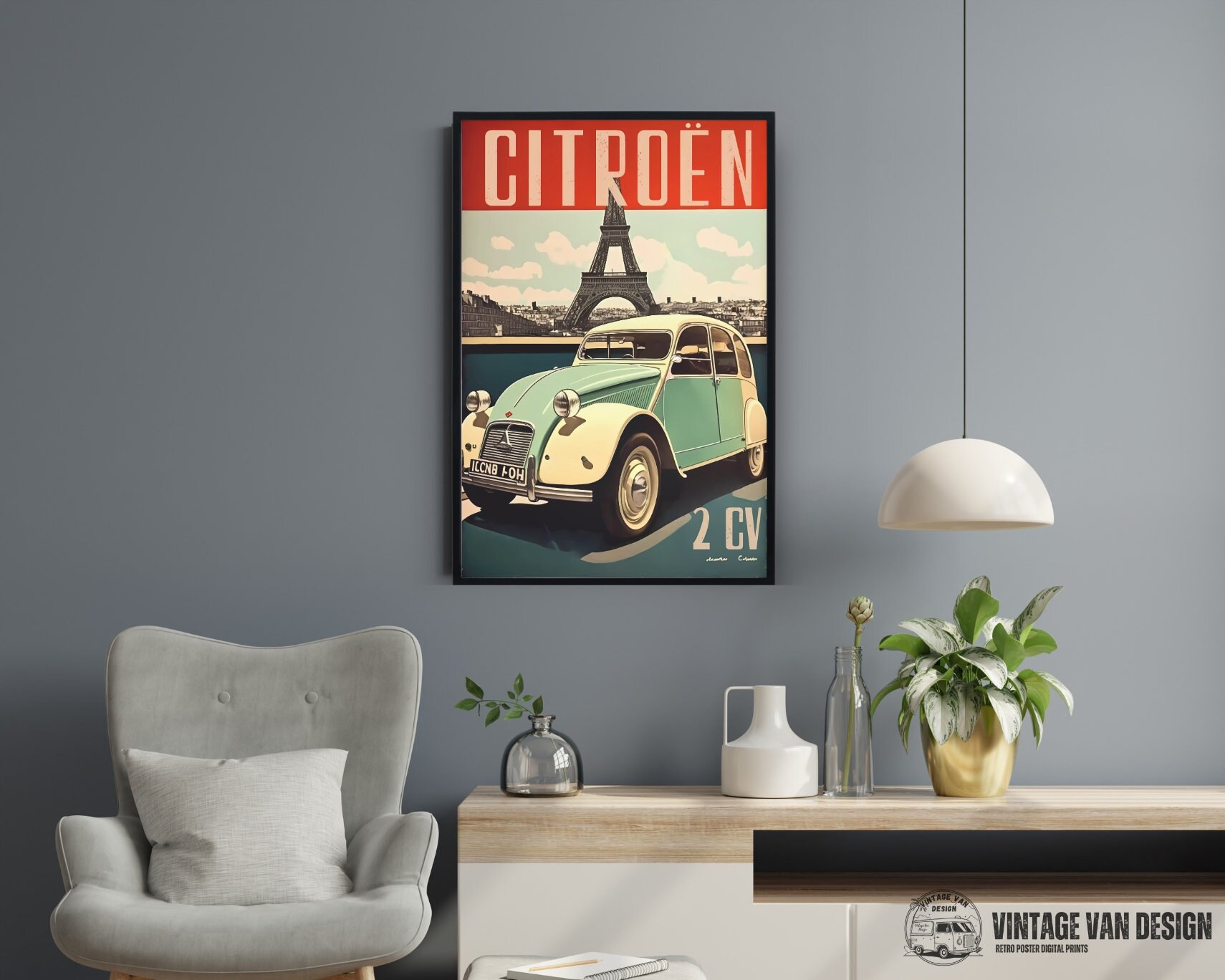 Citroen 2CV Vintage Advertisement France Poster Retro Travel Paris ...