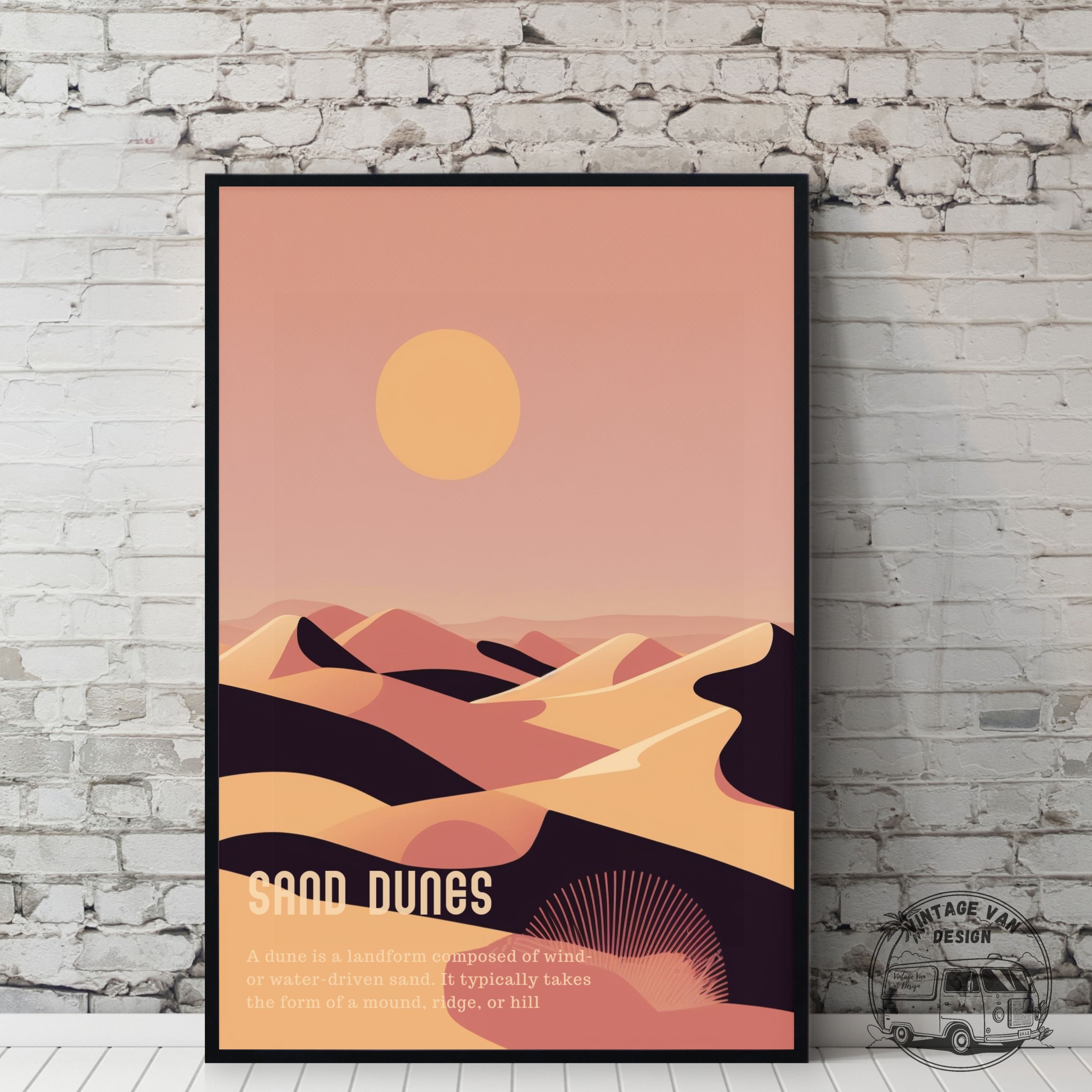 Dunes Desert Vintage Definition Poster Retro Travel Digital Printable ...