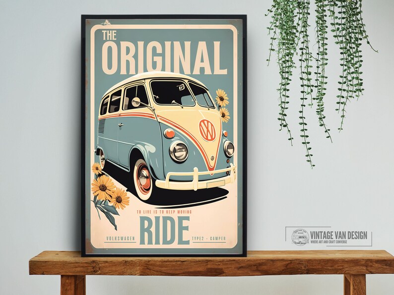 Volkswagen Van Prints Set of 3 Printable Wall Art I Vintage Car Art, VW ...