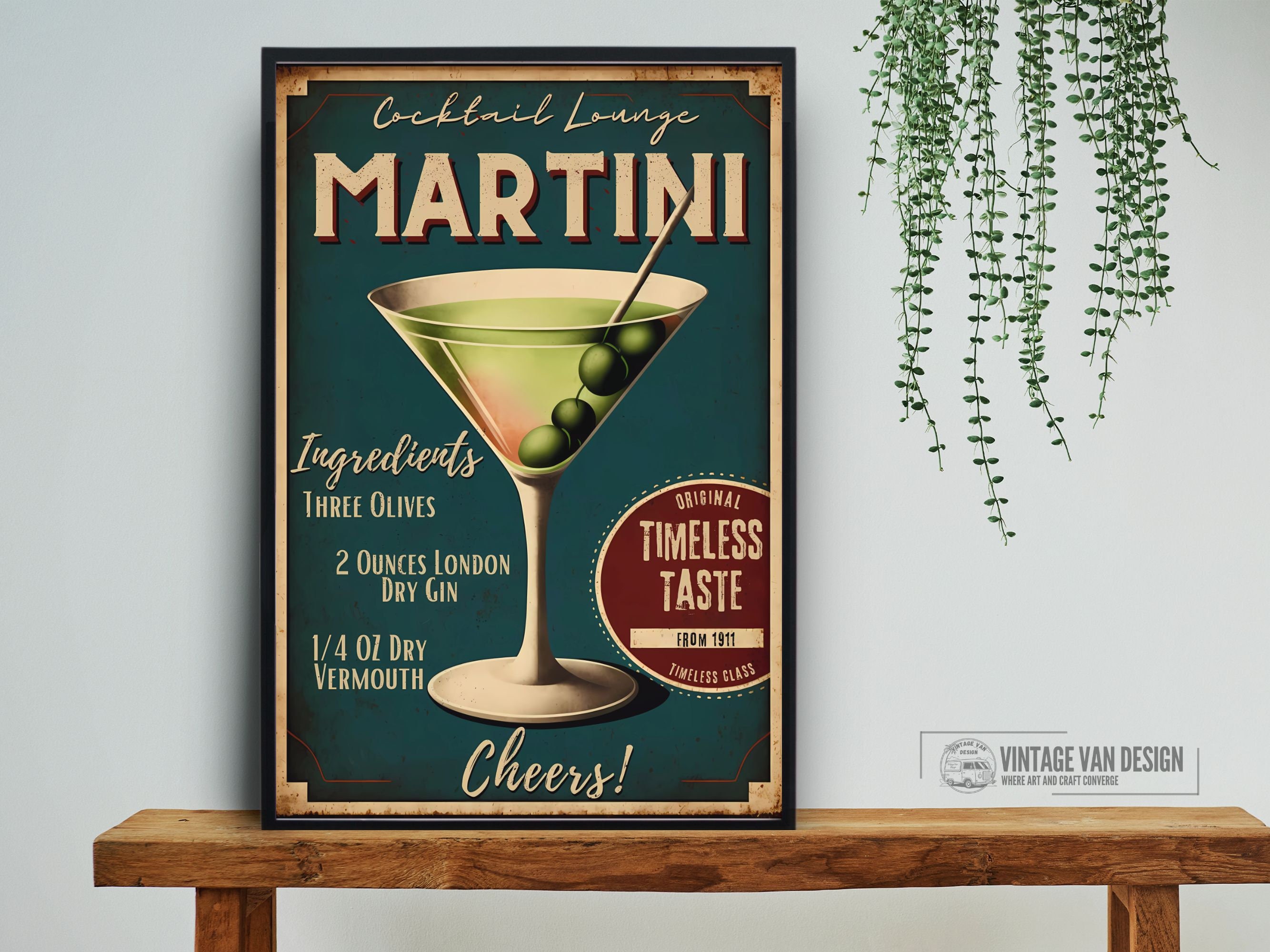 Retro Cocktail Prints Set of 3 Printable Wall Art I Retro Martini, Beer ...
