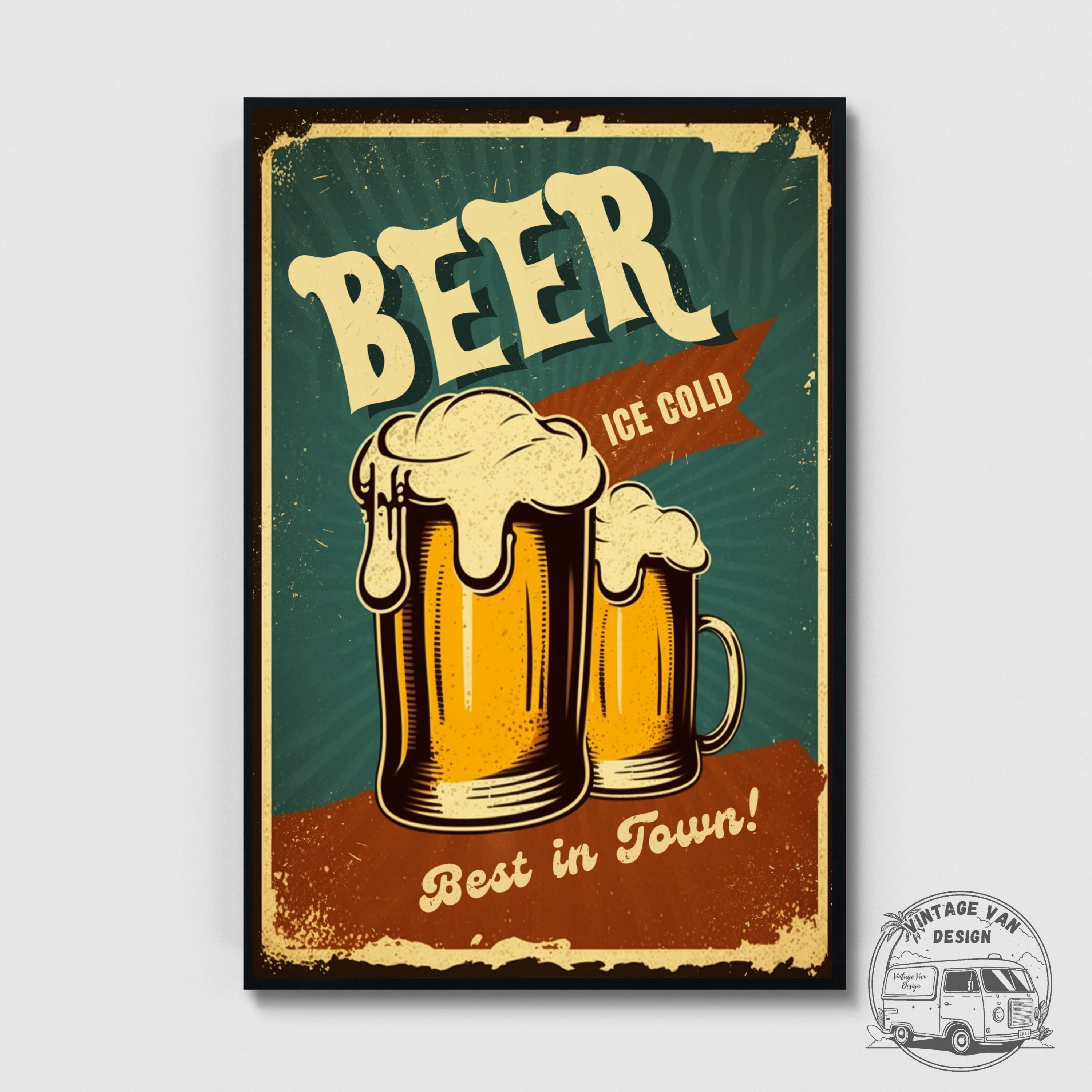 Vintage Beer Advertisement Poster: Retro Bar Decor (digital Download ...