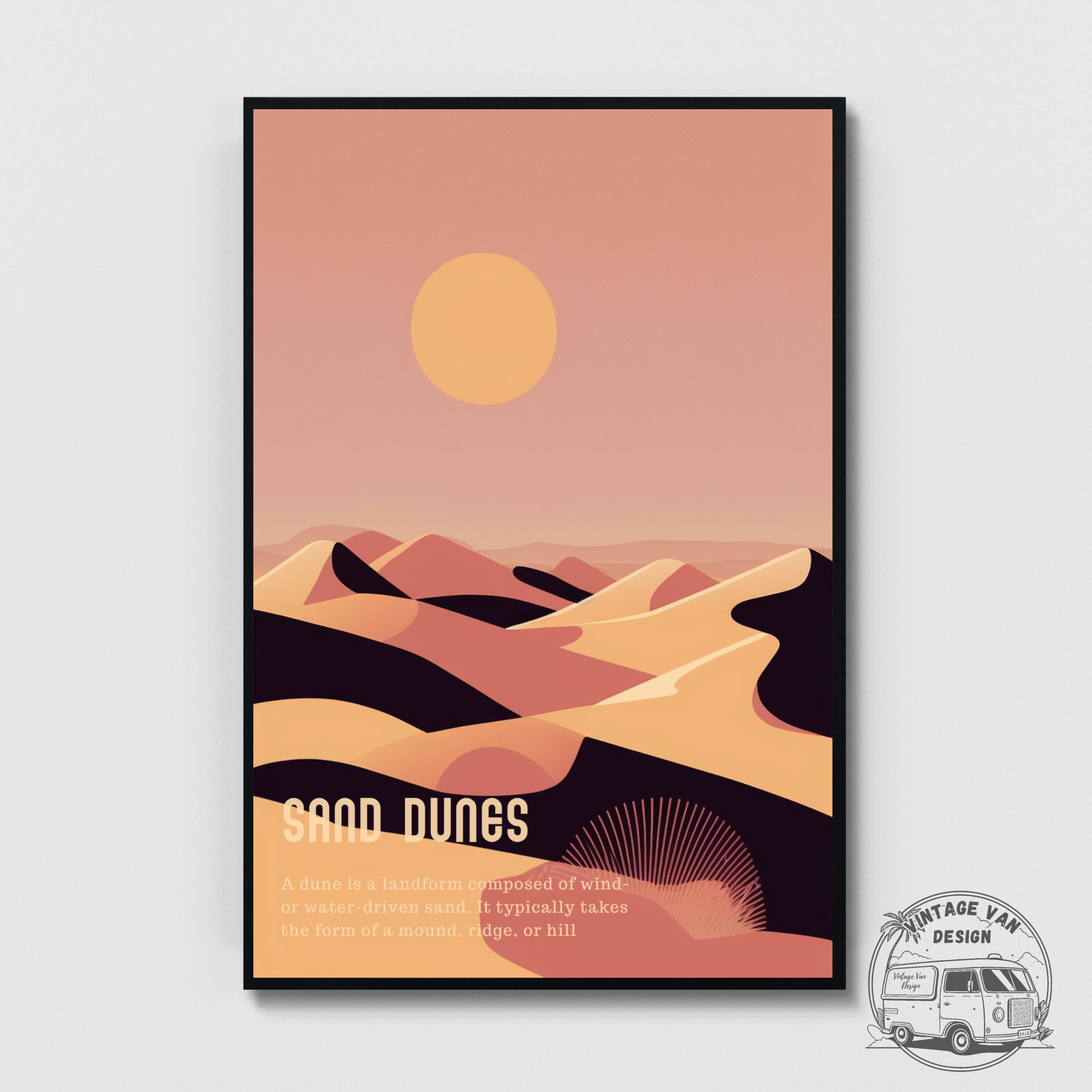 Dunes Desert Vintage Definition Poster Retro Travel Digital Printable ...