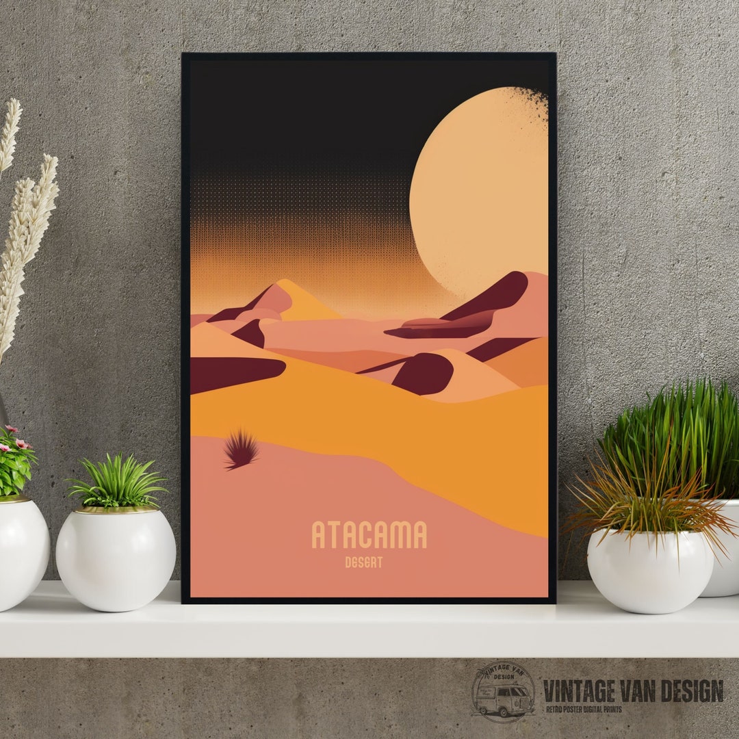Atacama Desert Vintage Definition Poster Retro Travel Digital Printable ...