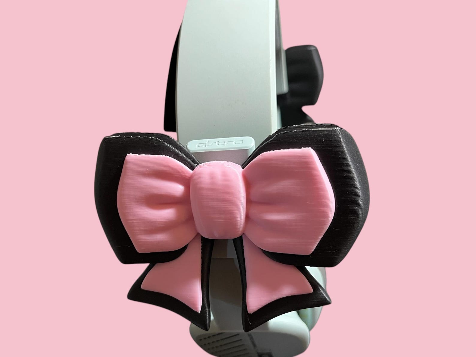 Cute Black and Pink Coquette Bows Headset Decor, Headphones Bow ...