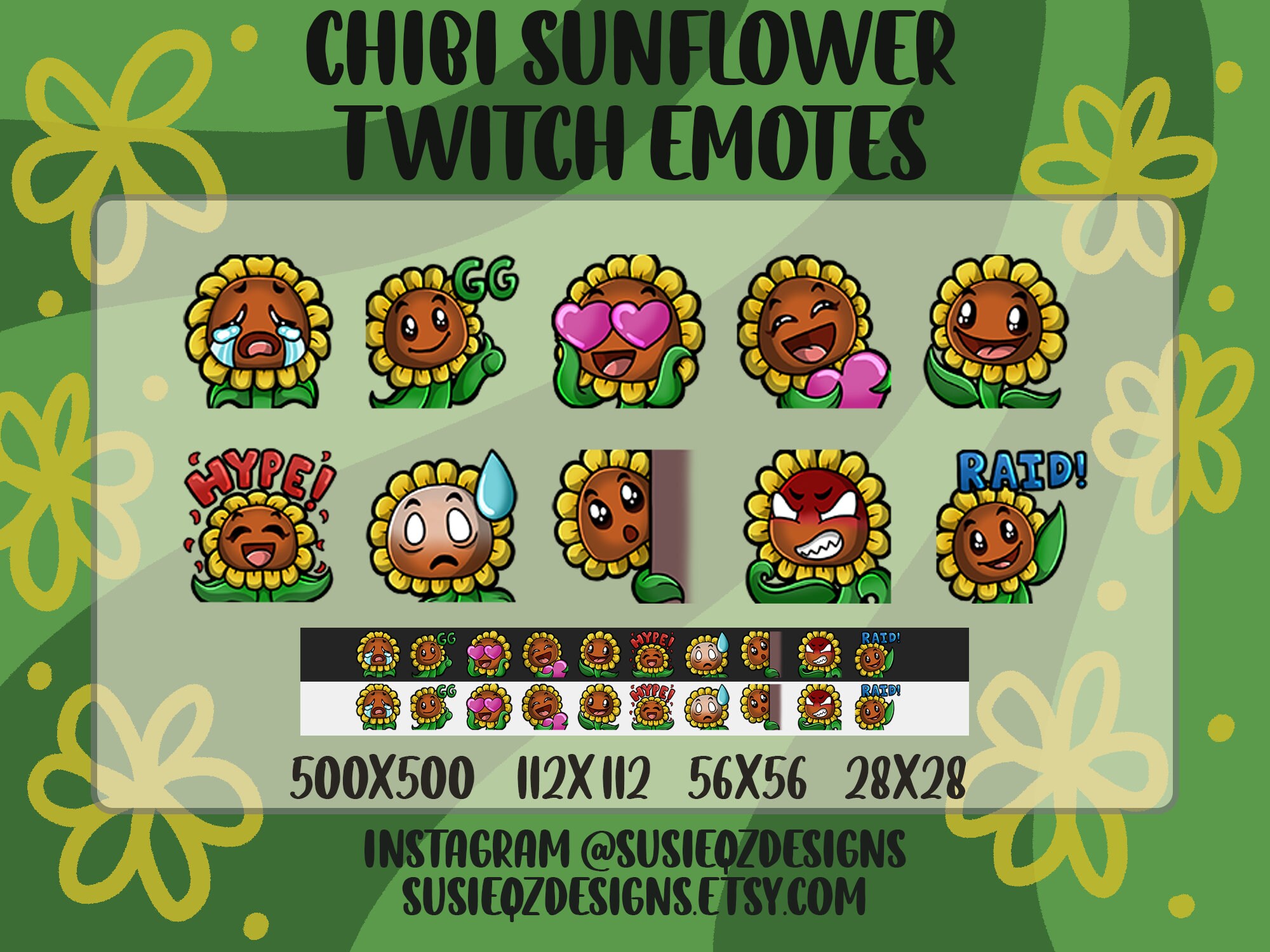 Custom Twitch Emotes Sunflower Themed Twitch Discord Emotes - Etsy