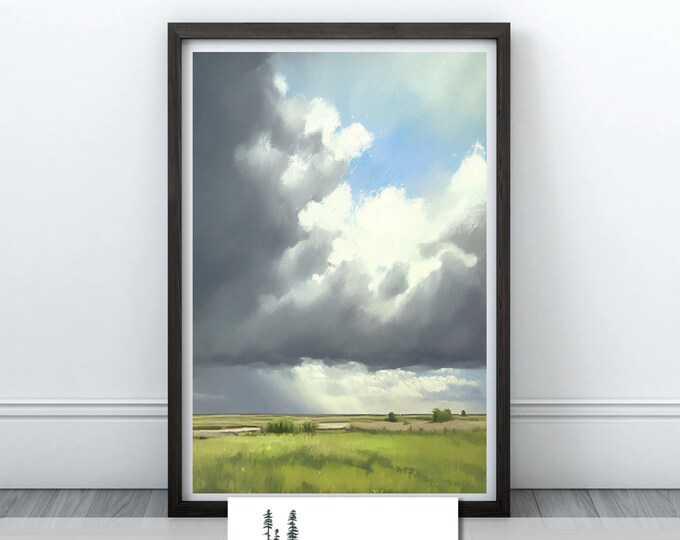 Prairie Rain Painted Landscape Digital Art Download Plain Landscape ...