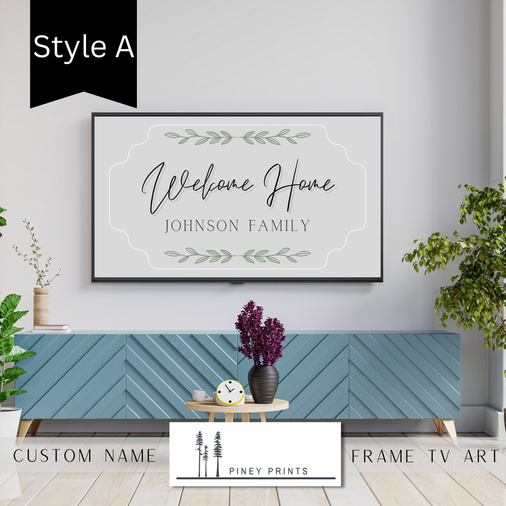 Customized Frame TV Art Personalized Frame TV Art Welcome Home Sign ...