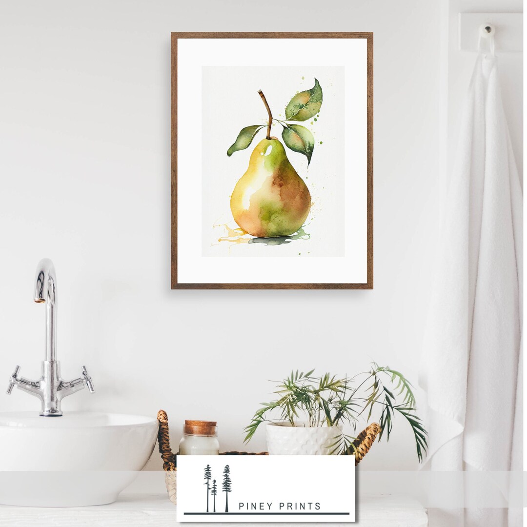 Watercolor Pear Painting Printable Wall Art Digital Art Modern ...
