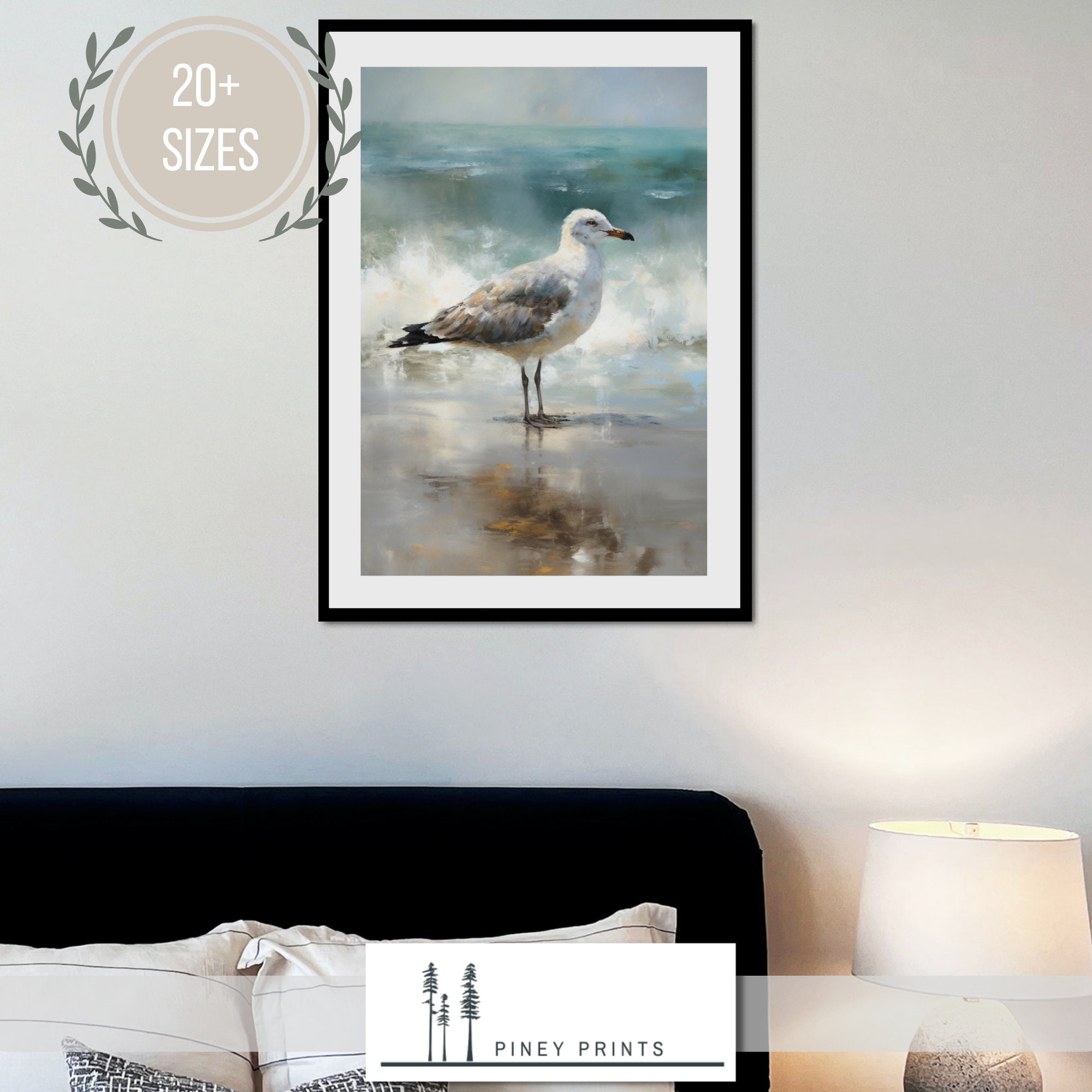 Seagull Oil Painting Digital Art Download Beach House Wall Art Coastal ...