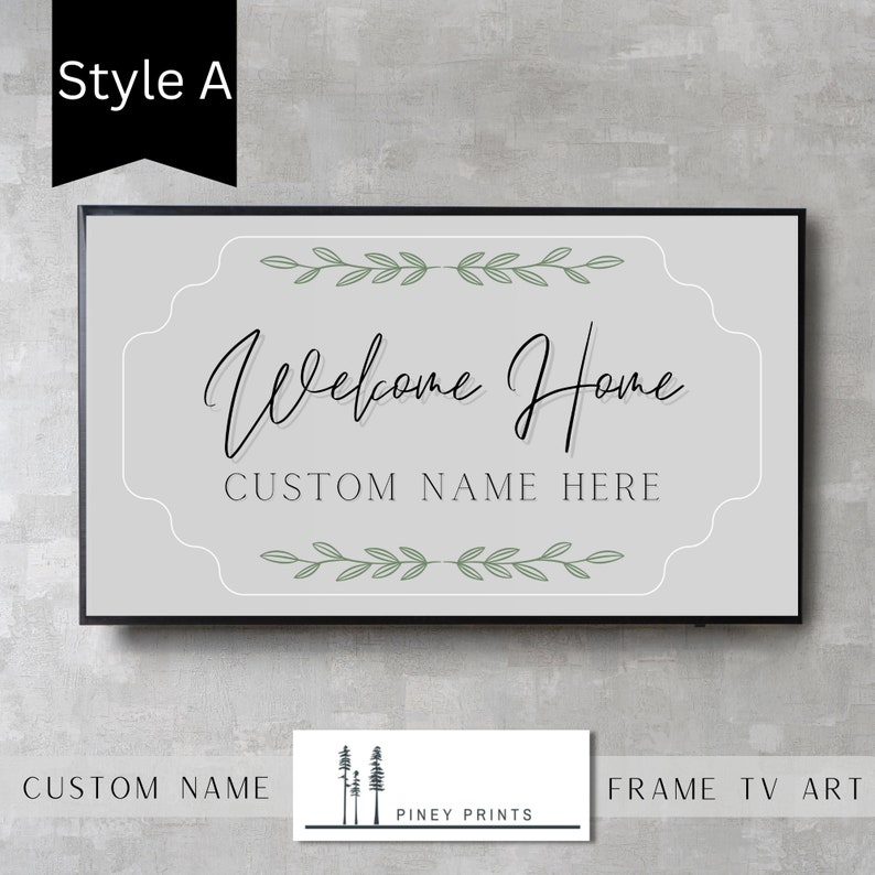 Customized Frame TV Art Personalized Frame TV Art Welcome Home Sign ...