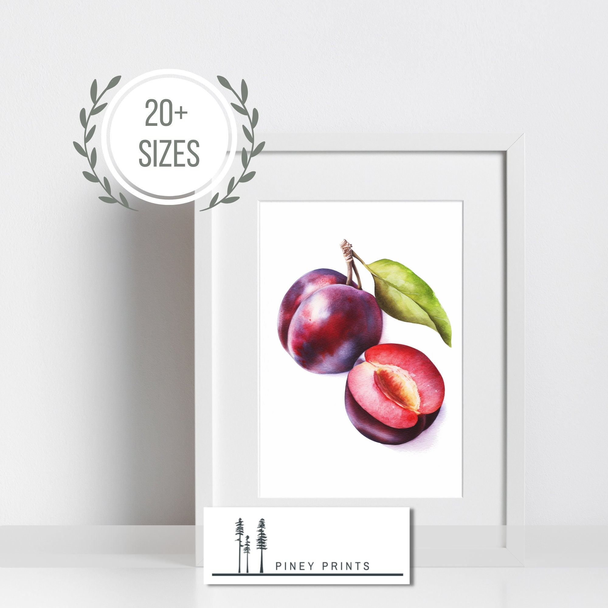 Two Plums Watercolor Painting Printable Food Art Digital - Etsy
