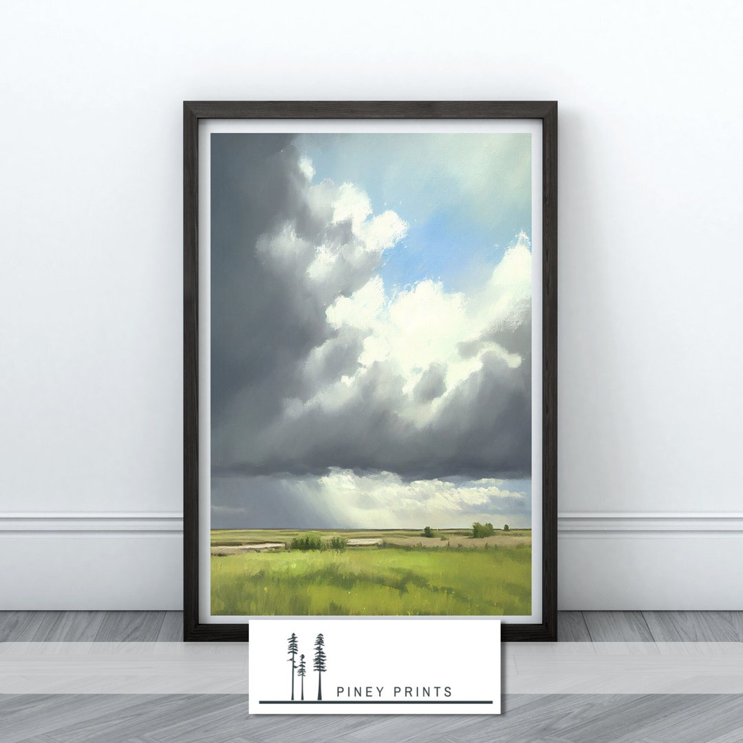 Prairie Rain Painted Landscape Digital Art Download Plain Landscape ...