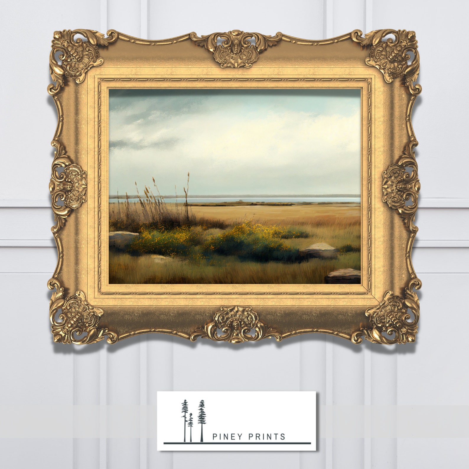 Prairie Plain Landscape Painting Digital Art Download Western Decor ...