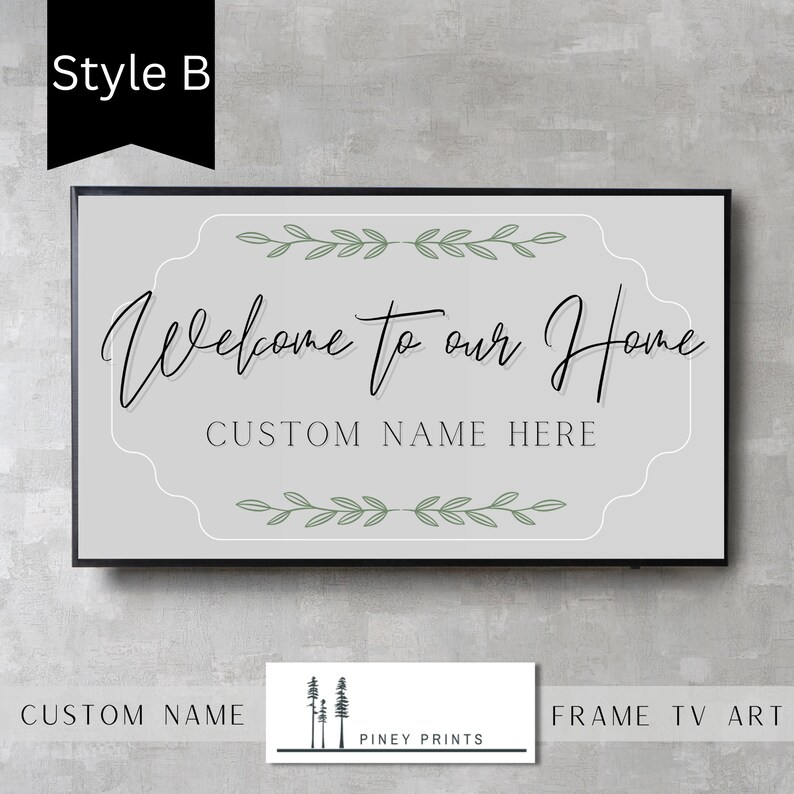 Customized Frame TV Art Personalized Frame TV Art Welcome Home Sign ...