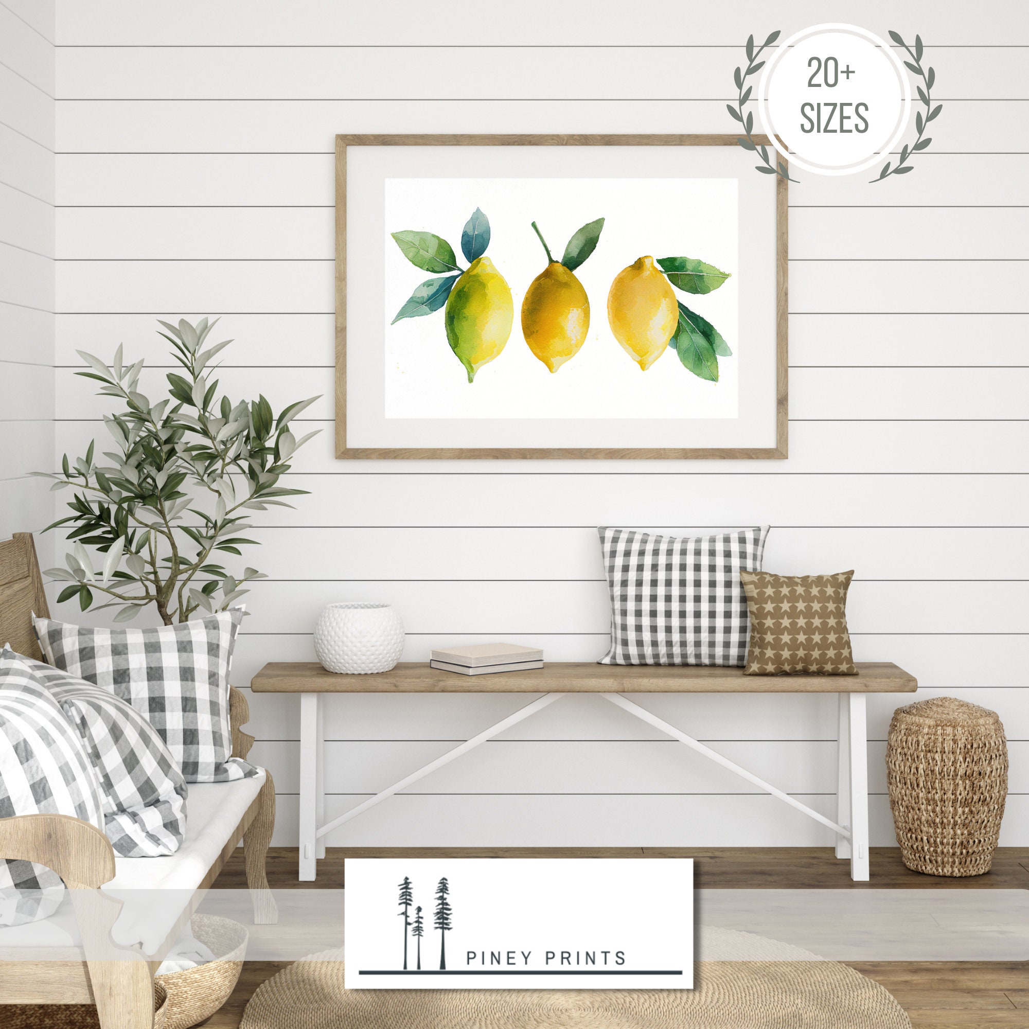 Lemon Trio Watercolor Painting Printable Wall Art Digital Download ...