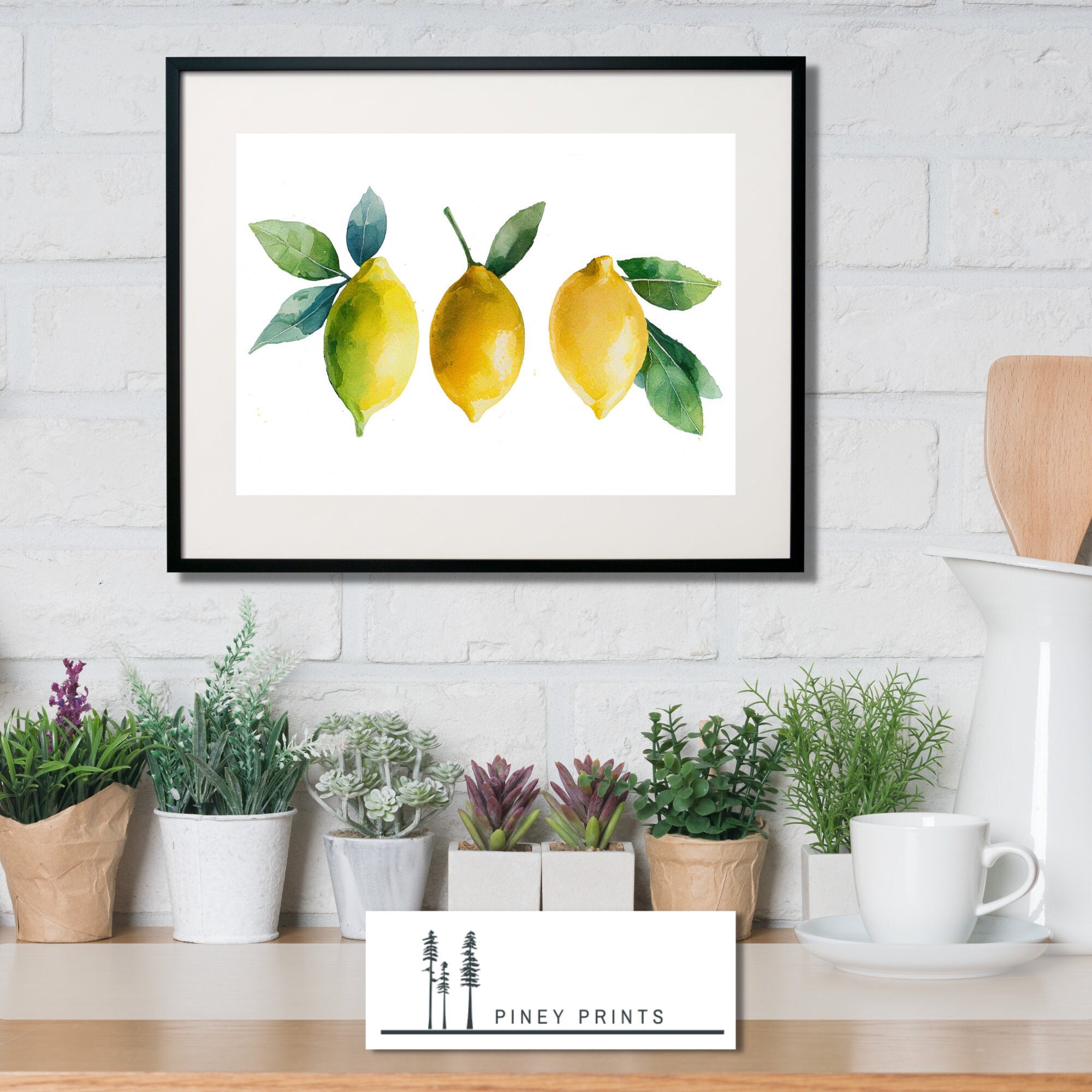 Lemon Trio Watercolor Painting Printable Wall Art Digital Download ...
