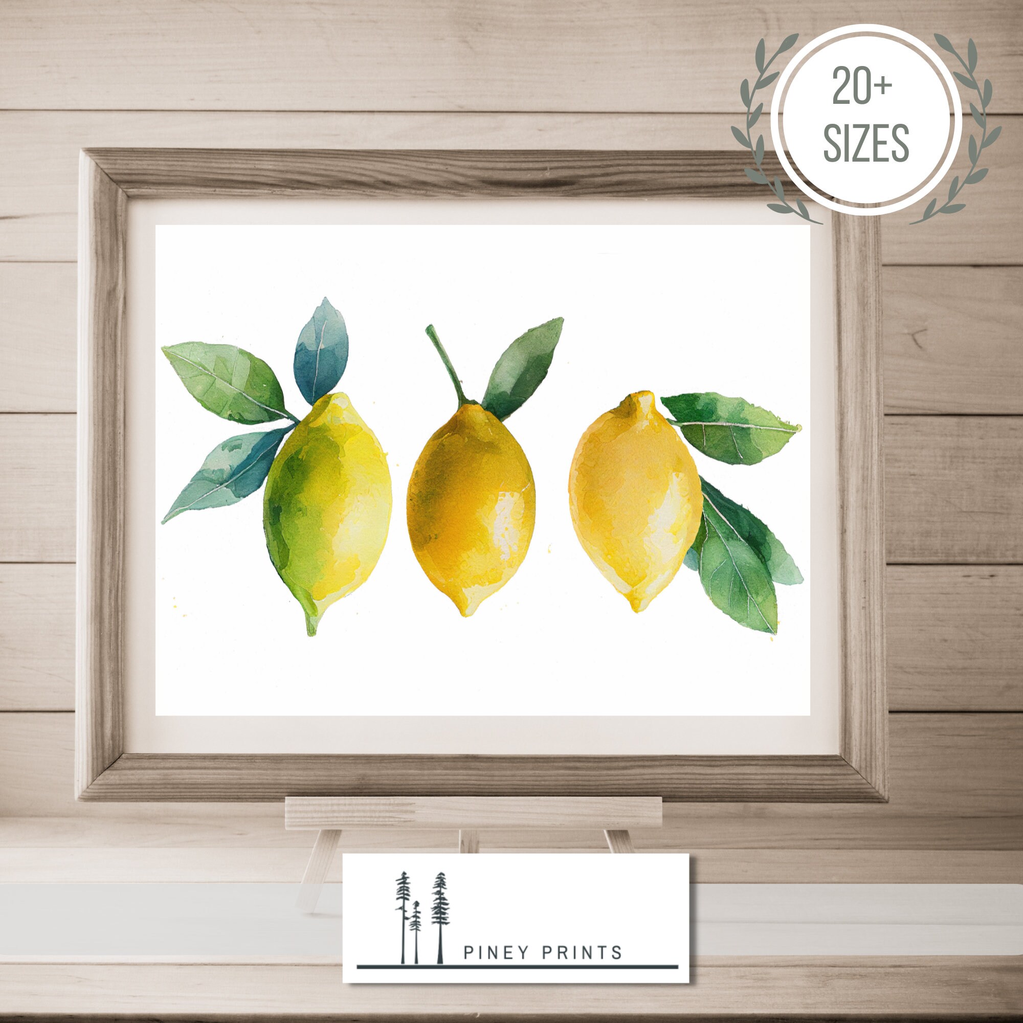 Lemon Trio Watercolor Painting Printable Wall Art Digital Download ...