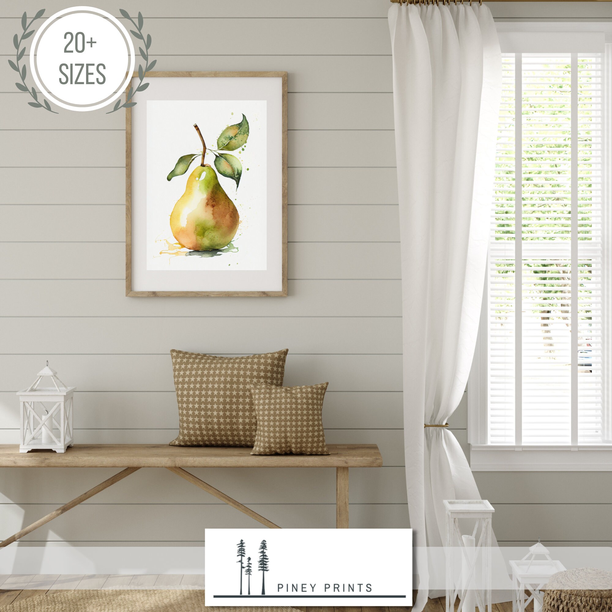 Watercolor Pear Painting Printable Wall Art Digital Art Modern ...